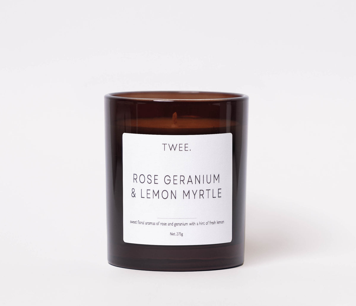 Twee. | Handmade Candles | Rose Geranium and Lemon Myrtle